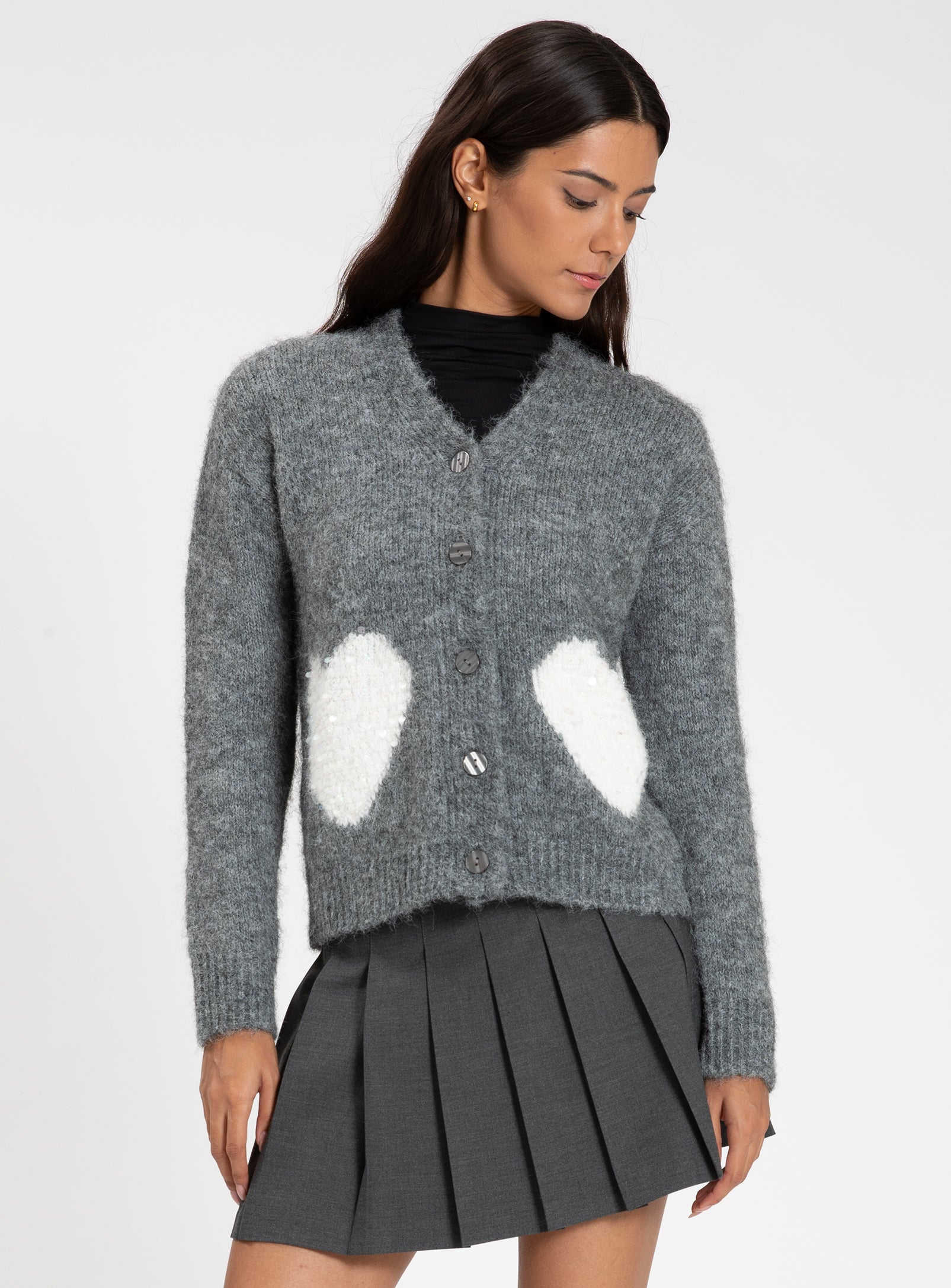 KYARA | Cardigan with Heart Motifs – Point Zero