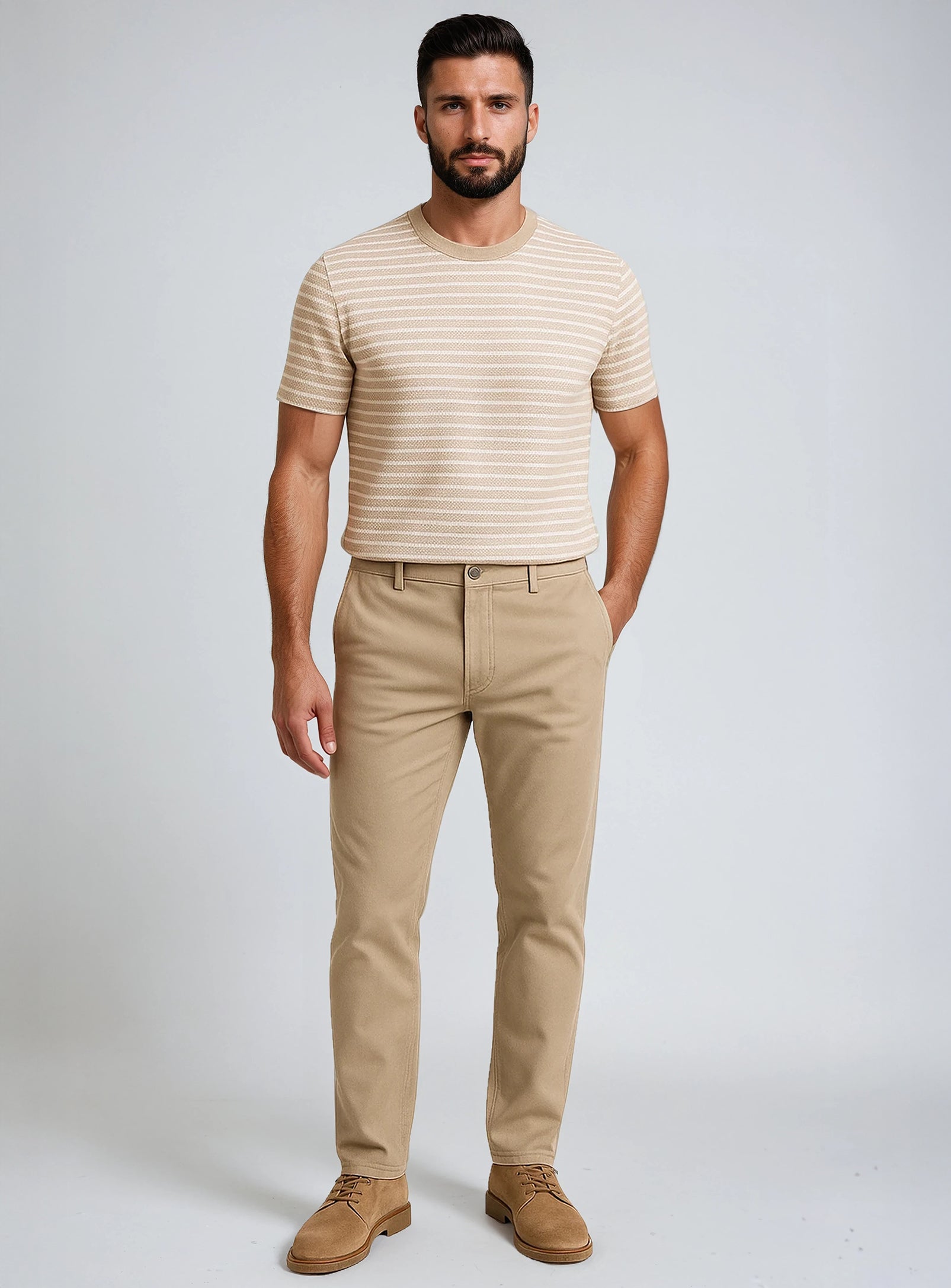 MICAL | Semi Fit Striped Crewneck T-Shirt – Point Zero